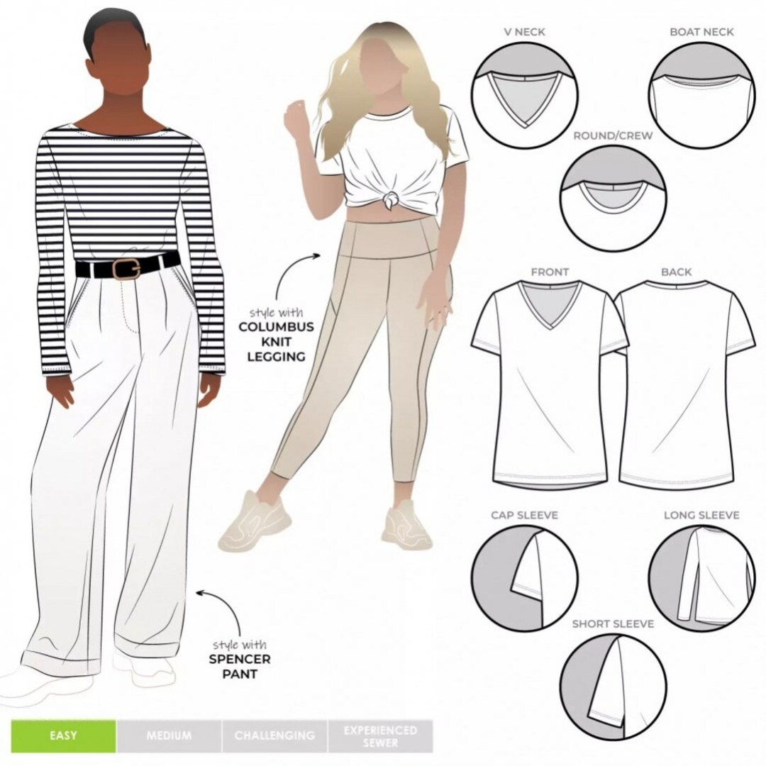 Style Arc Paper Sewing Pattern Ellis Knit T - Etsy
