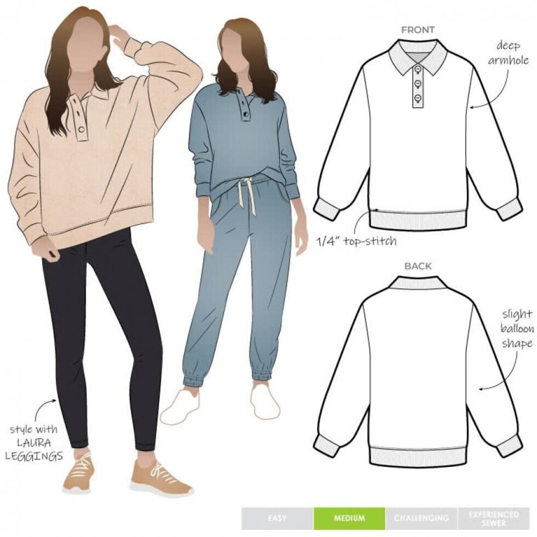 Style Arc Sewing Pattern Bert Knit Top Women - Etsy