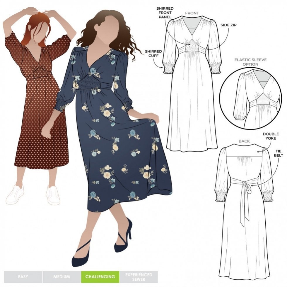 Style Arc Sewing Pattern Philomena Dress Women - Etsy