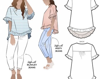 Style Arc Porter Woven Dress and Top Paper Pattern Pack, Multi Sizes 4 ...