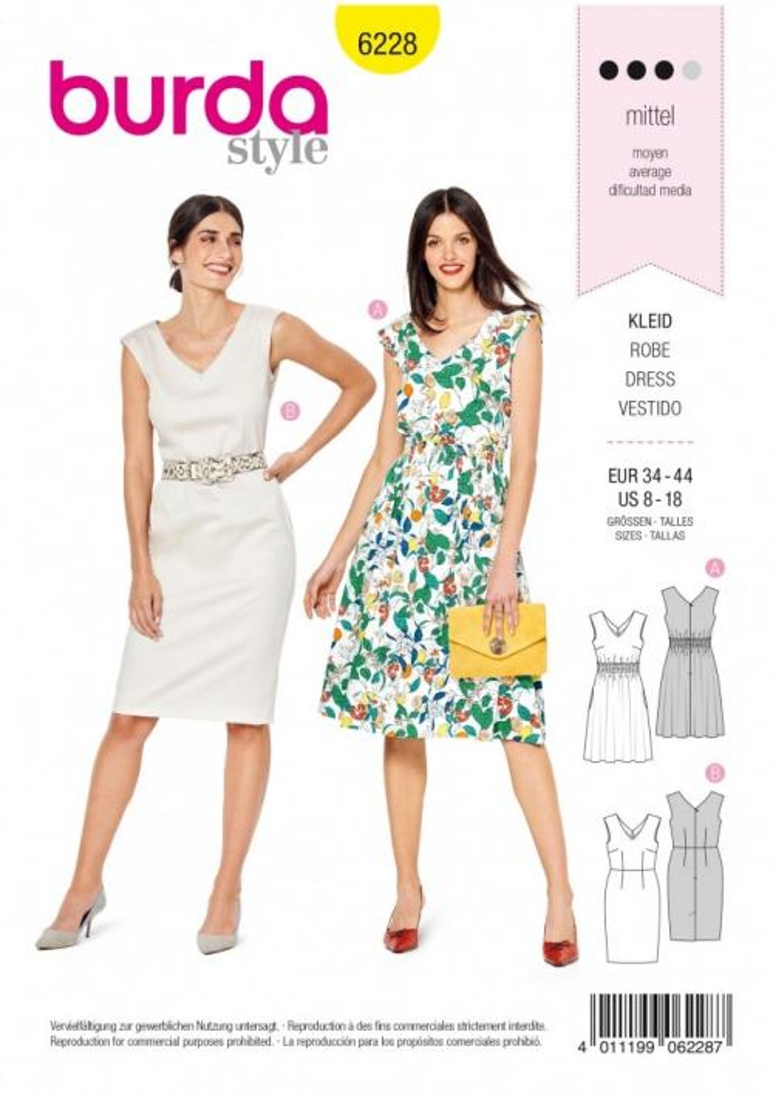 Burda Sewing Pattern 6228 Women Sizes 8-18 Dresses - Etsy