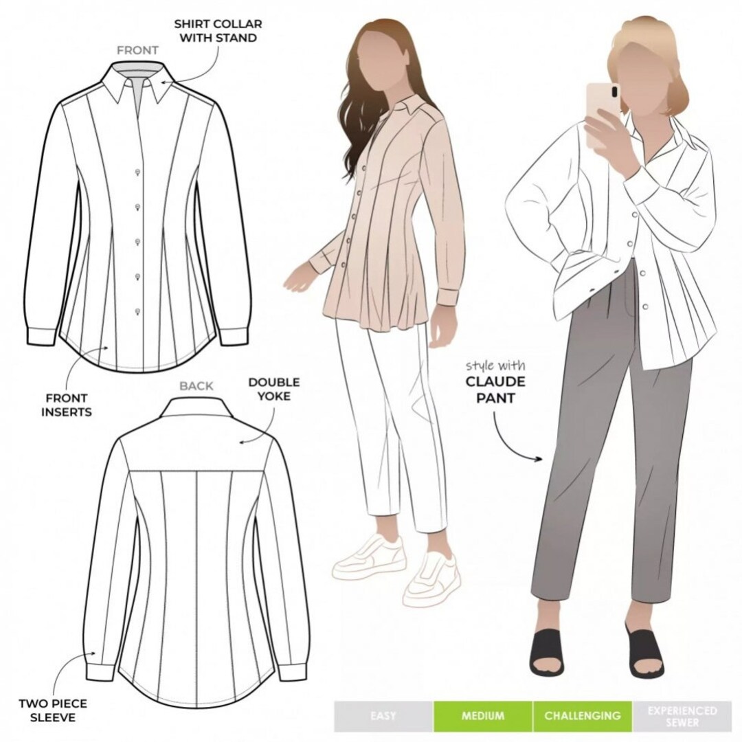 Style Arc Paper Sewing Pattern Celeste Shirt - Etsy