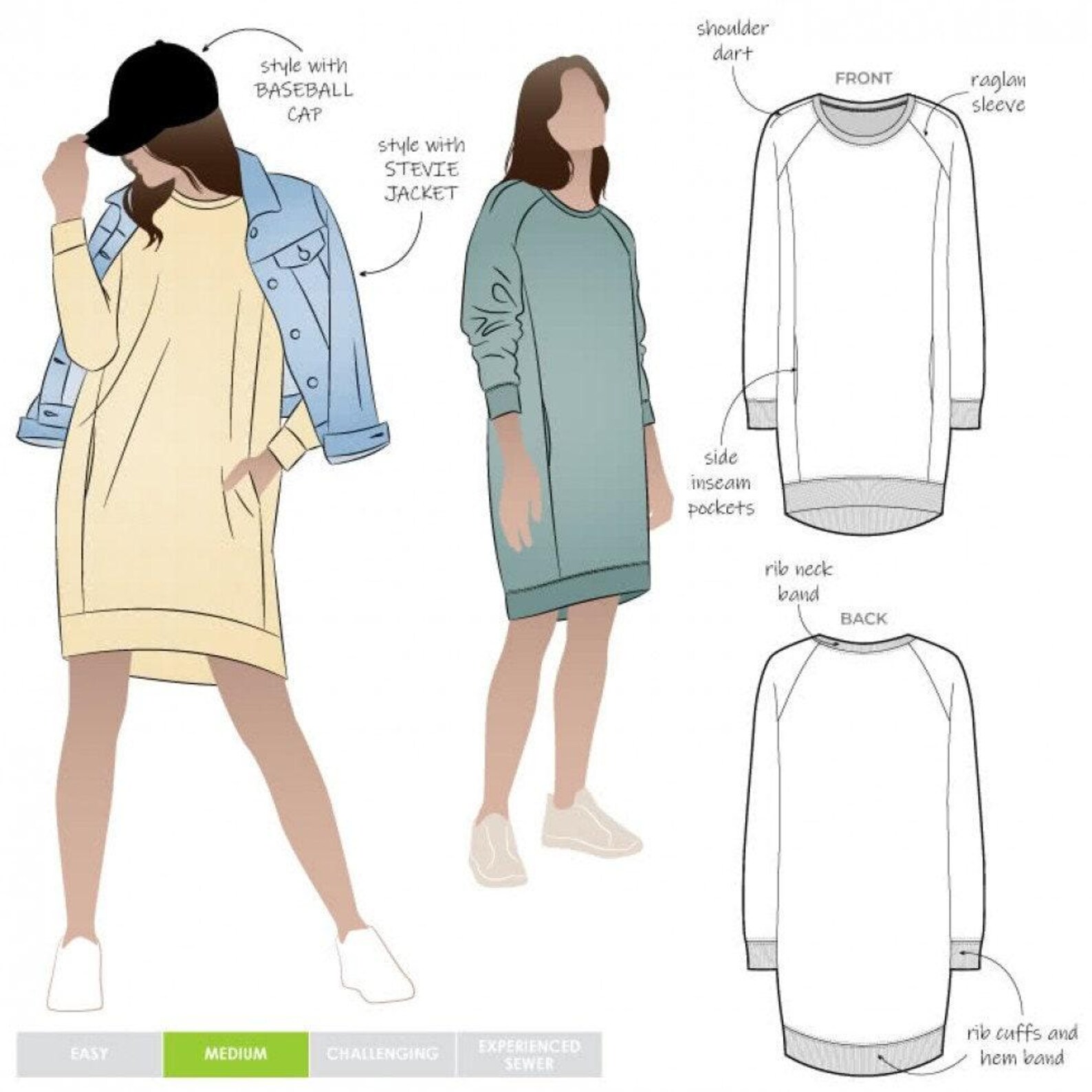 Style Arc Sewing Pattern Anderson Knit Dress Women - Etsy