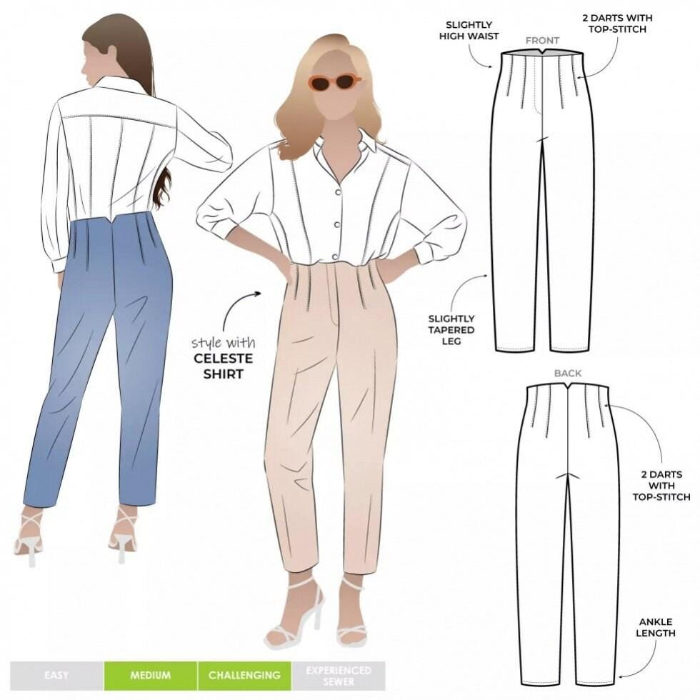 Style Arc Paper Sewing Pattern Claude Pants - Etsy