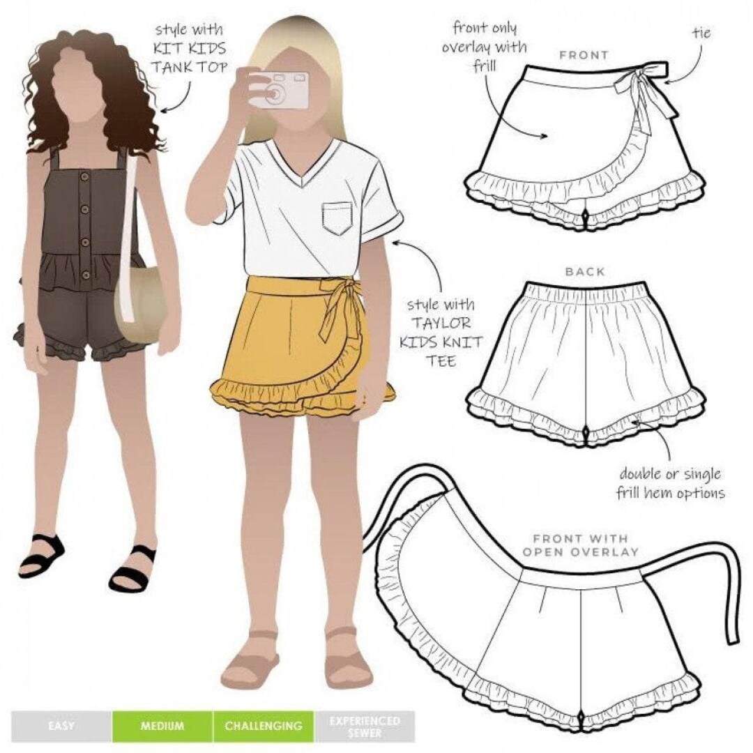 Style Arc Sewing Pattern Kids Margot Skort Kids, Teenagers - Etsy