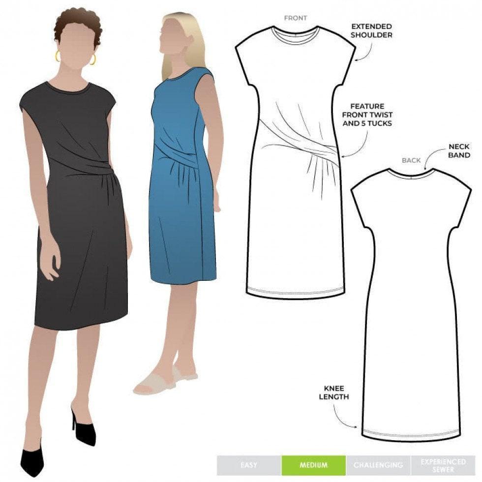 Style Arc Sewing Pattern Corina Knit Dress Women - Etsy