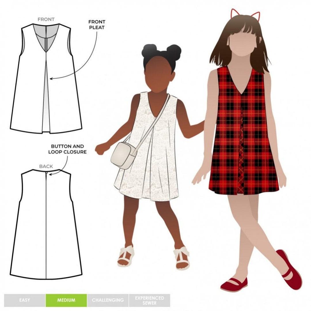 Style Arc Paper Sewing Pattern Kids Vivian Dress Ages 2-14 - Etsy