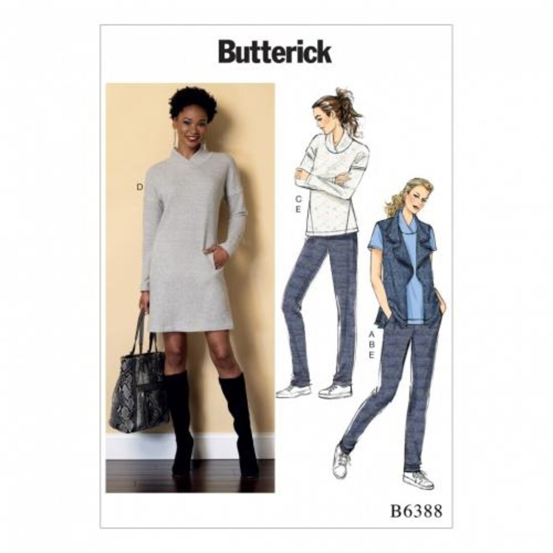 Butterick Sewing Pattern 6388 Women Waistcoats, Dresses, Trousers, Tops ...