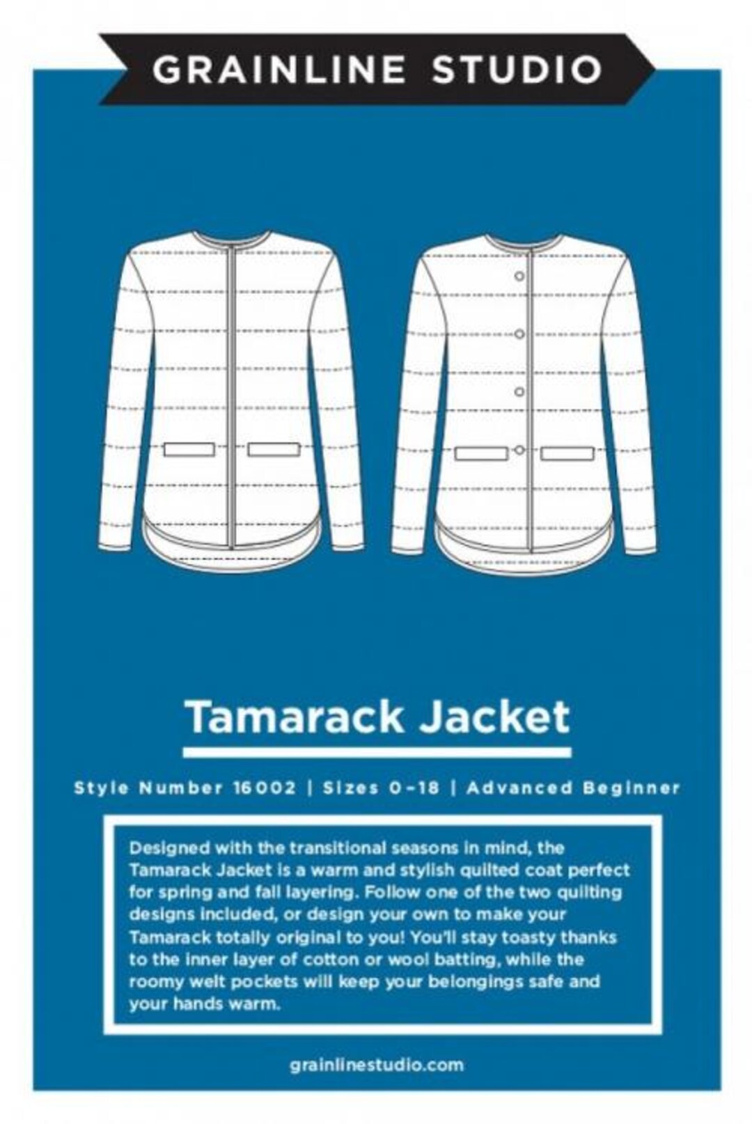 Grainline Studio Sewing Pattern Tamarack Jacket Women Jackets ...