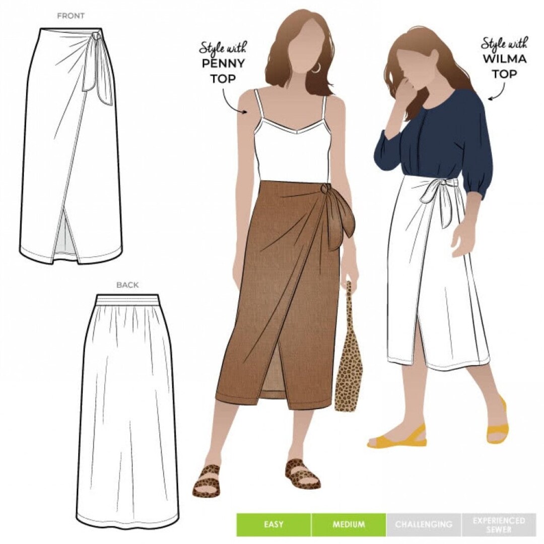 Style Arc Sewing Pattern Rona Wrap Skirt Women - Etsy