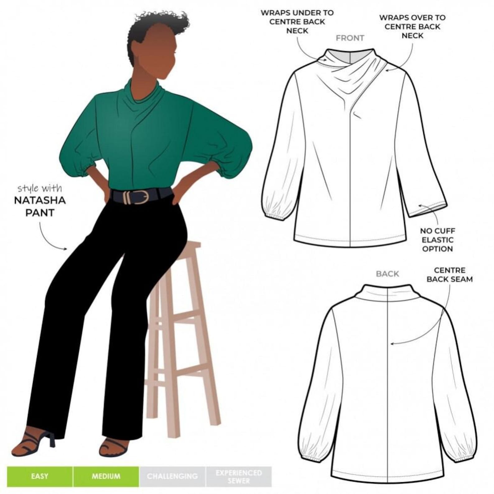 Style Arc Sewing Pattern Lucia Knit Top Women - Etsy
