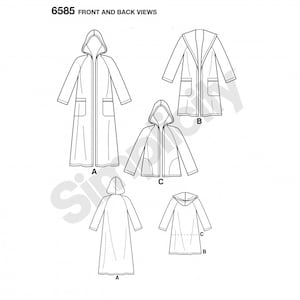 New Look Sewing Pattern 6585 Women A (XS-S-M-L-XL) Coats, Jackets - Etsy