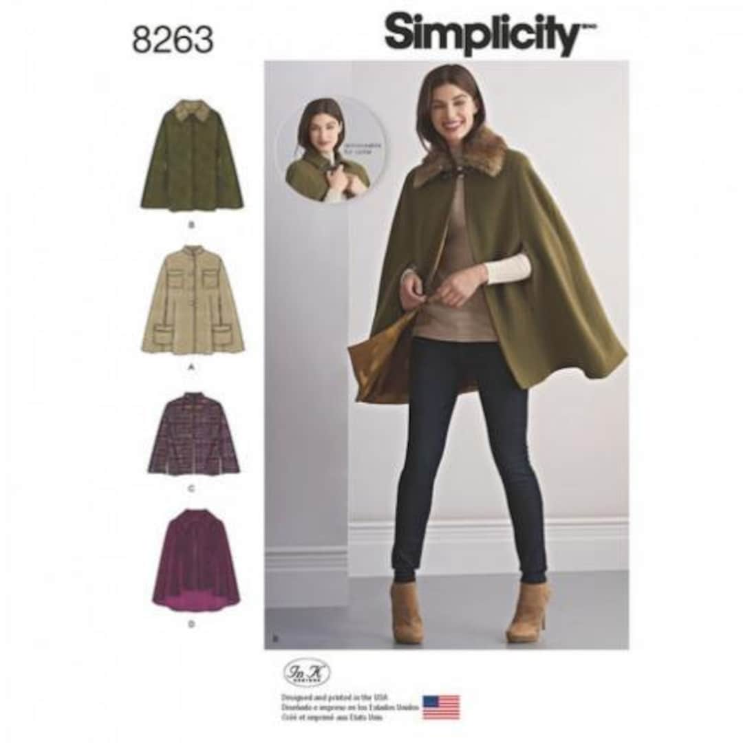 Simplicity Sewing Pattern 8263 Women A (XS-S-M-L-XL) Capes - Etsy