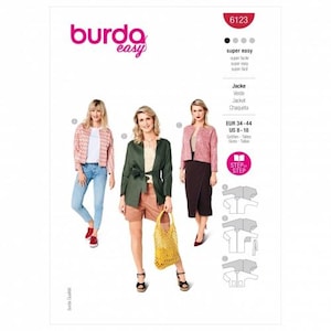 Burda Sewing Pattern 6123 Women 34-44 Jackets - Etsy