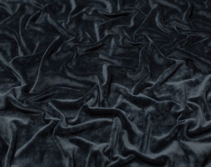 58 Silver Stretch Velvet Fabric by the Yard Machine Washable - Etsy