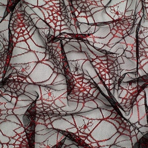 Minerva Core Range Spiderweb Net Fabric - Black Gothic Pattern - Width ...