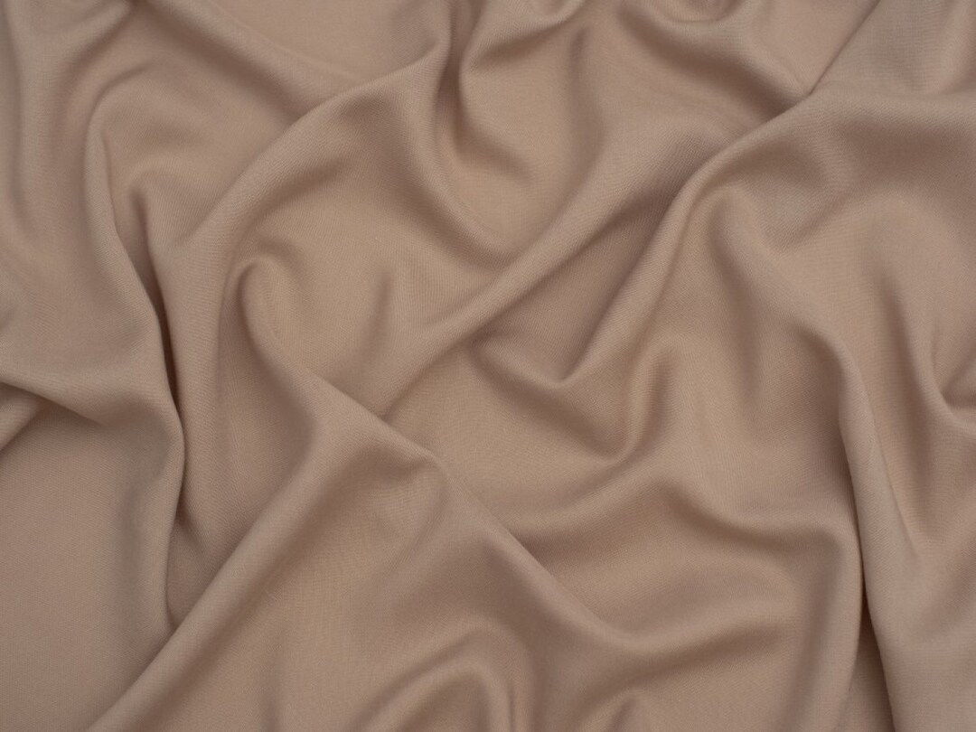 Minerva Core Range Viscose Challis Fabric - Beige Plain Pattern - Width ...