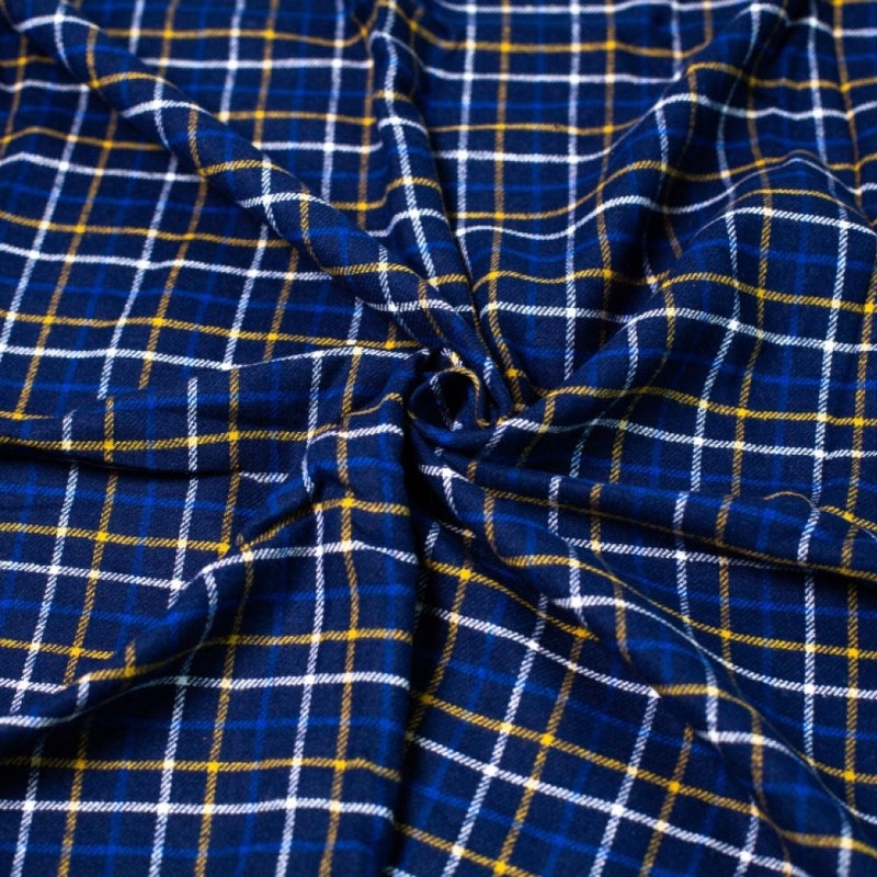 Navy Yellow Fabric - Etsy