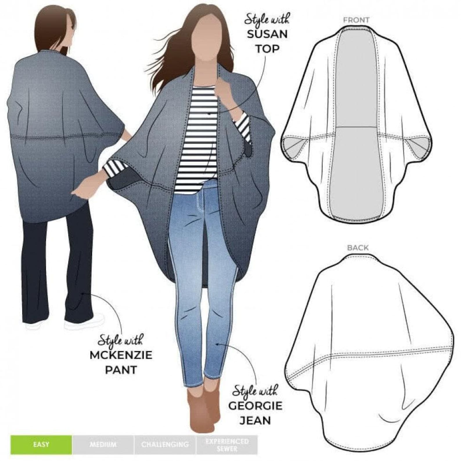 Style Arc Sewing Pattern Salma Wrap Women - Etsy