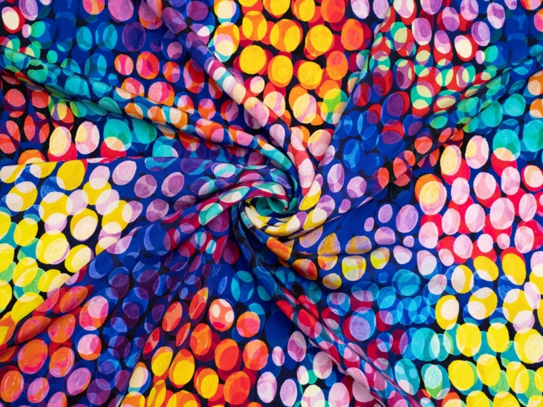 Silk Stretch Woven Crepe Fabric Minerva Exclusive Bubble Lights Spots ...