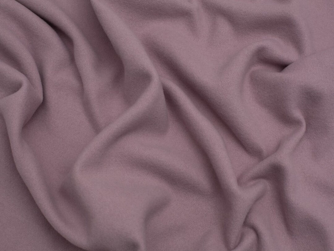 Minerva Core Range Vegan Wool Effect Coating Fabric - Mauve Plain ...