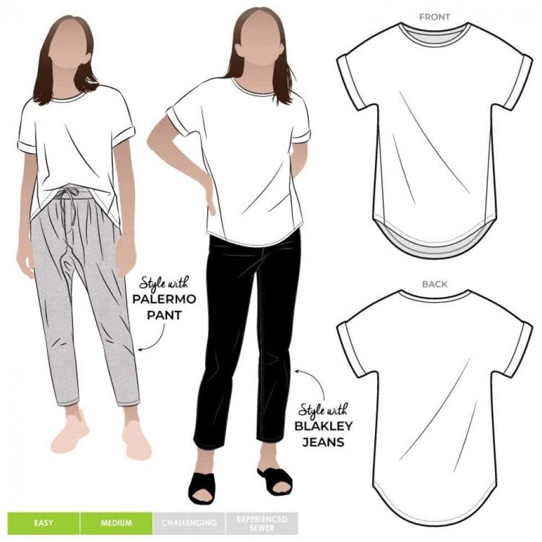 Style Arc Sewing Pattern Teagan Knit Top Women - Etsy
