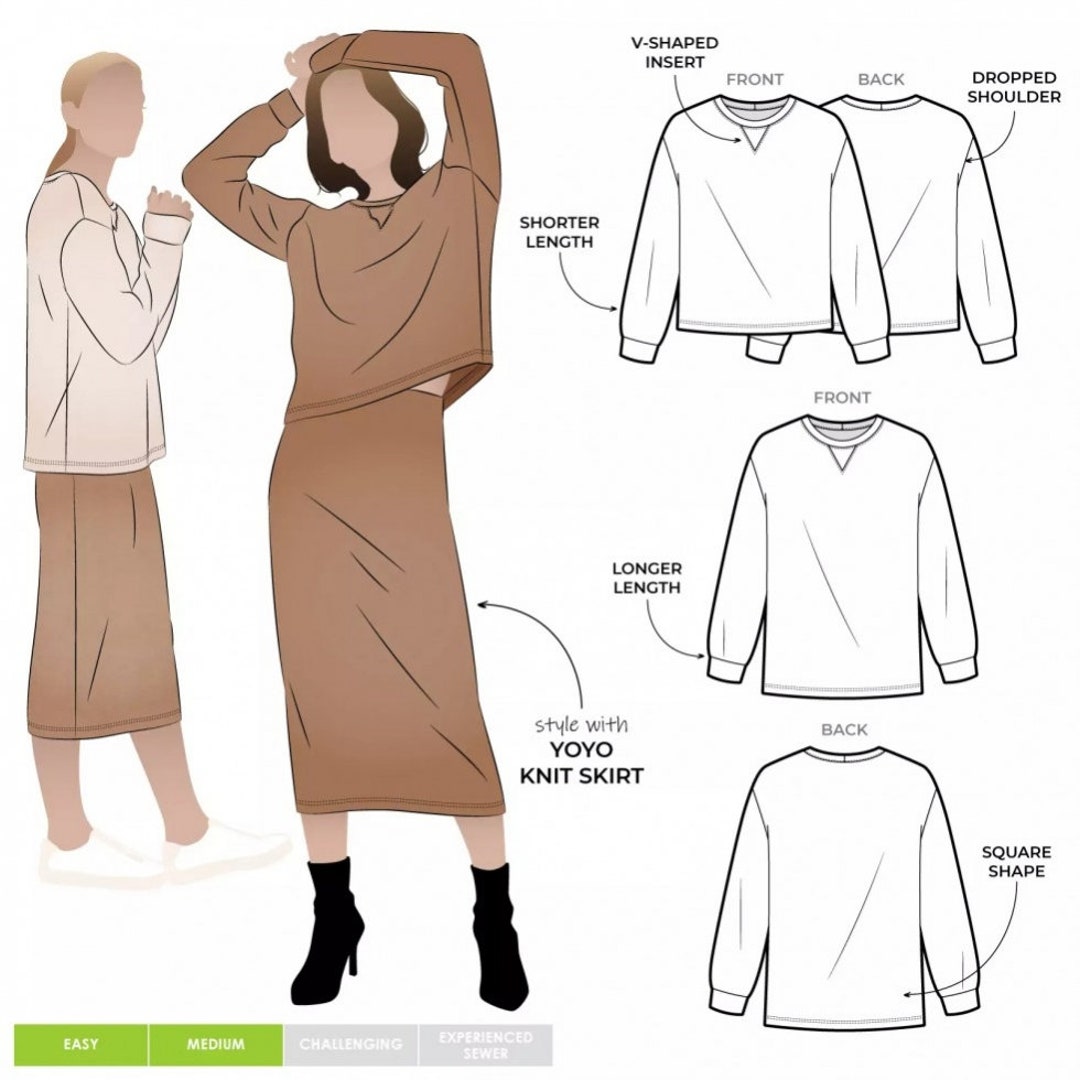 Style Arc Paper Sewing Pattern Yoyo Knit Top - Etsy