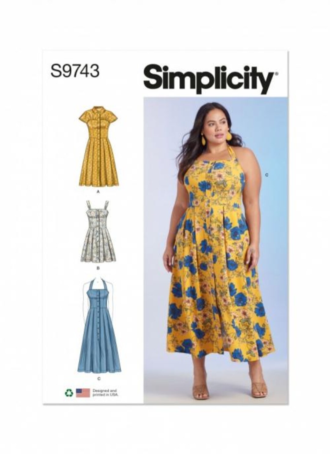 Simplicity Sewing Pattern 9743 Dresses W2 (20W-22W-24W-26W-28W) - Etsy