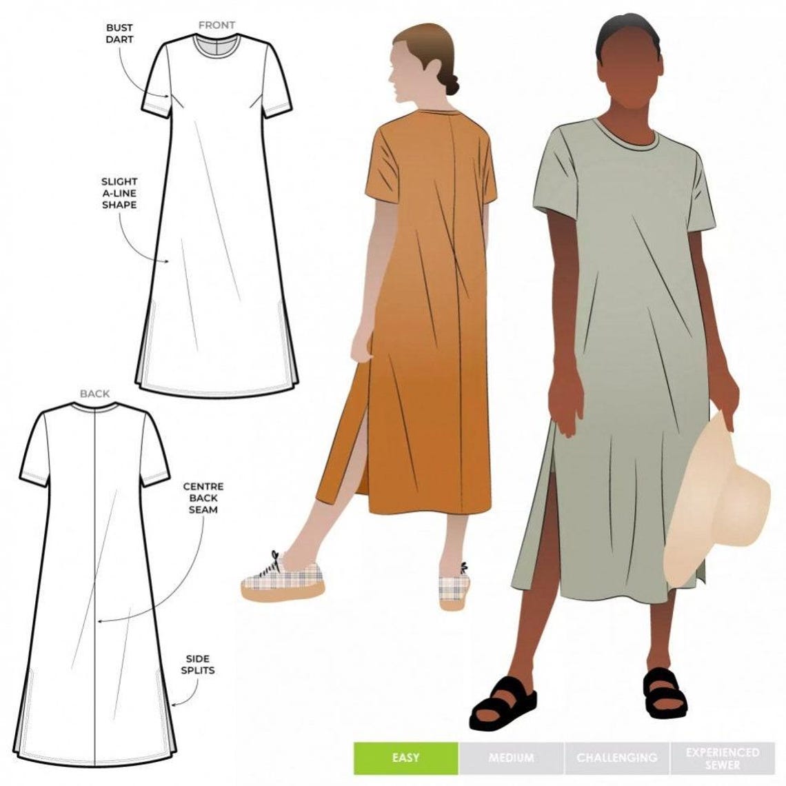 Style Arc Paper Sewing Pattern Blanche Knit Dress - Etsy