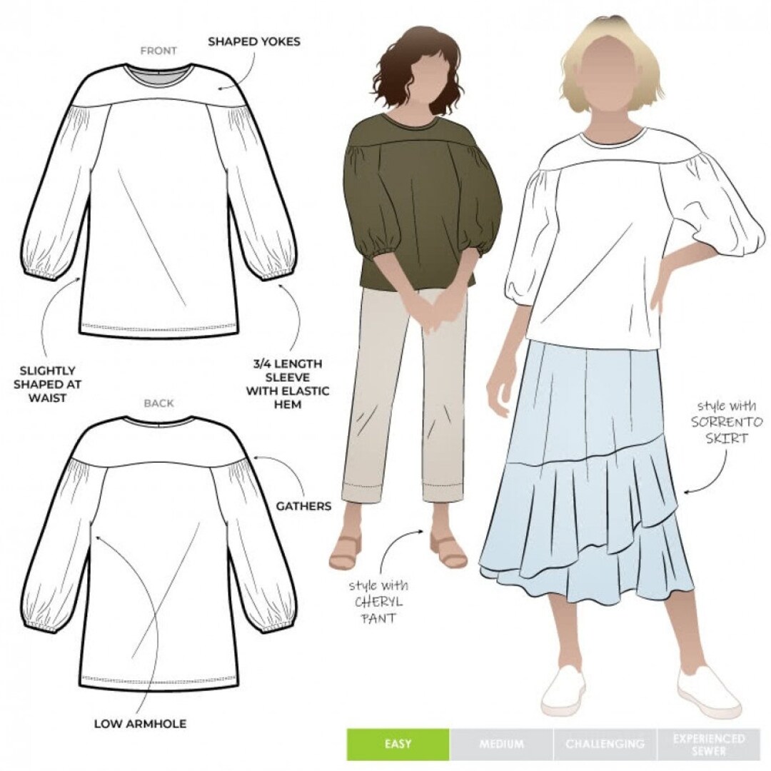 Style Arc Sewing Pattern Lorna Knit Top Women - Etsy