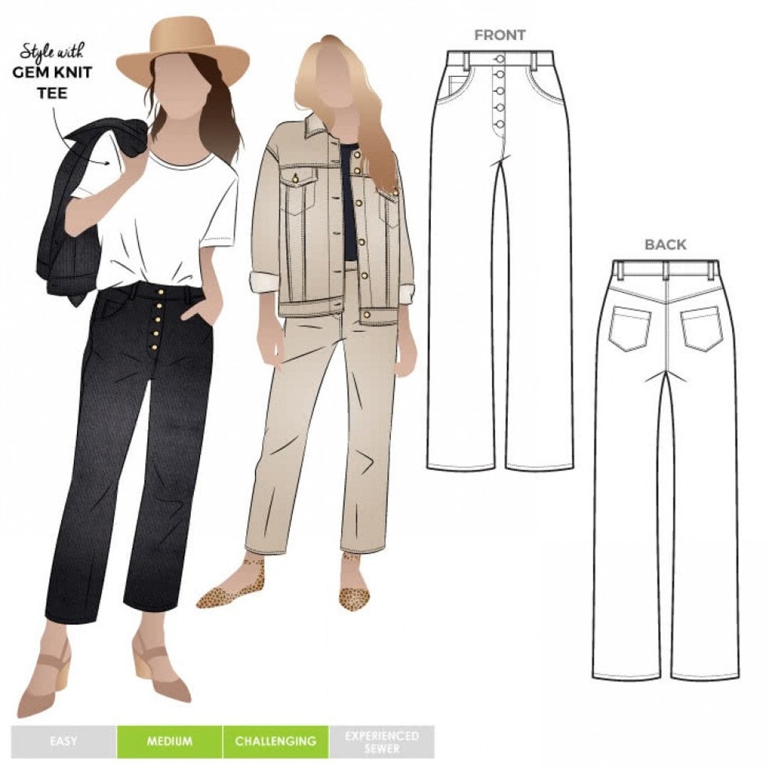 Style Arc Sewing Pattern Elwood Jean Women - Etsy