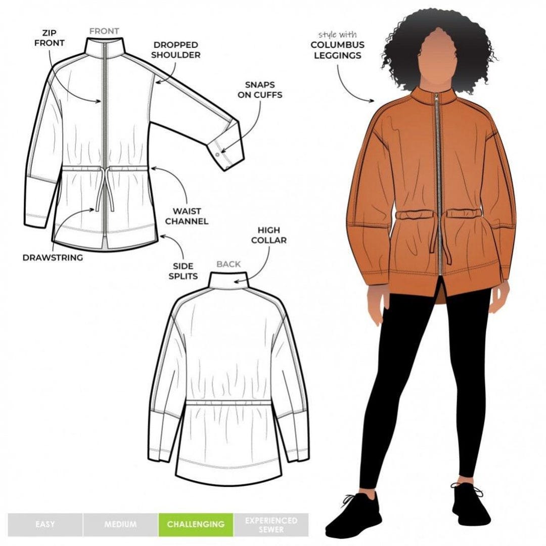 Style Arc Paper Sewing Pattern Columbus Jacket - Etsy
