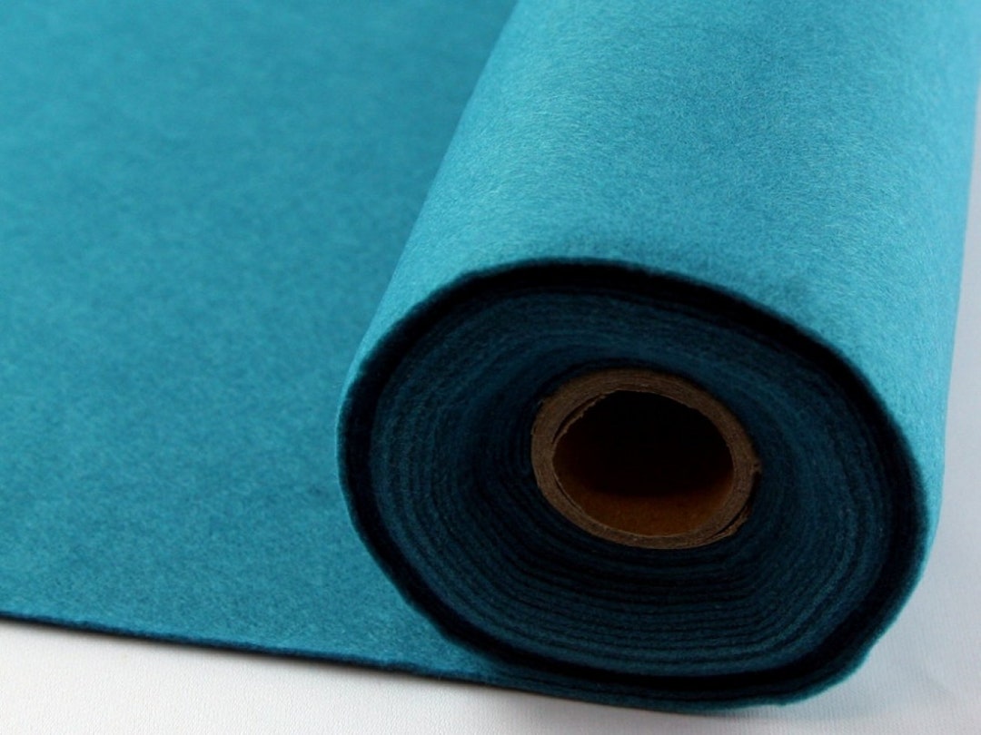 Minerva Core Range Acrylic Felt Fabric Roll - Teal Plain Pattern ...