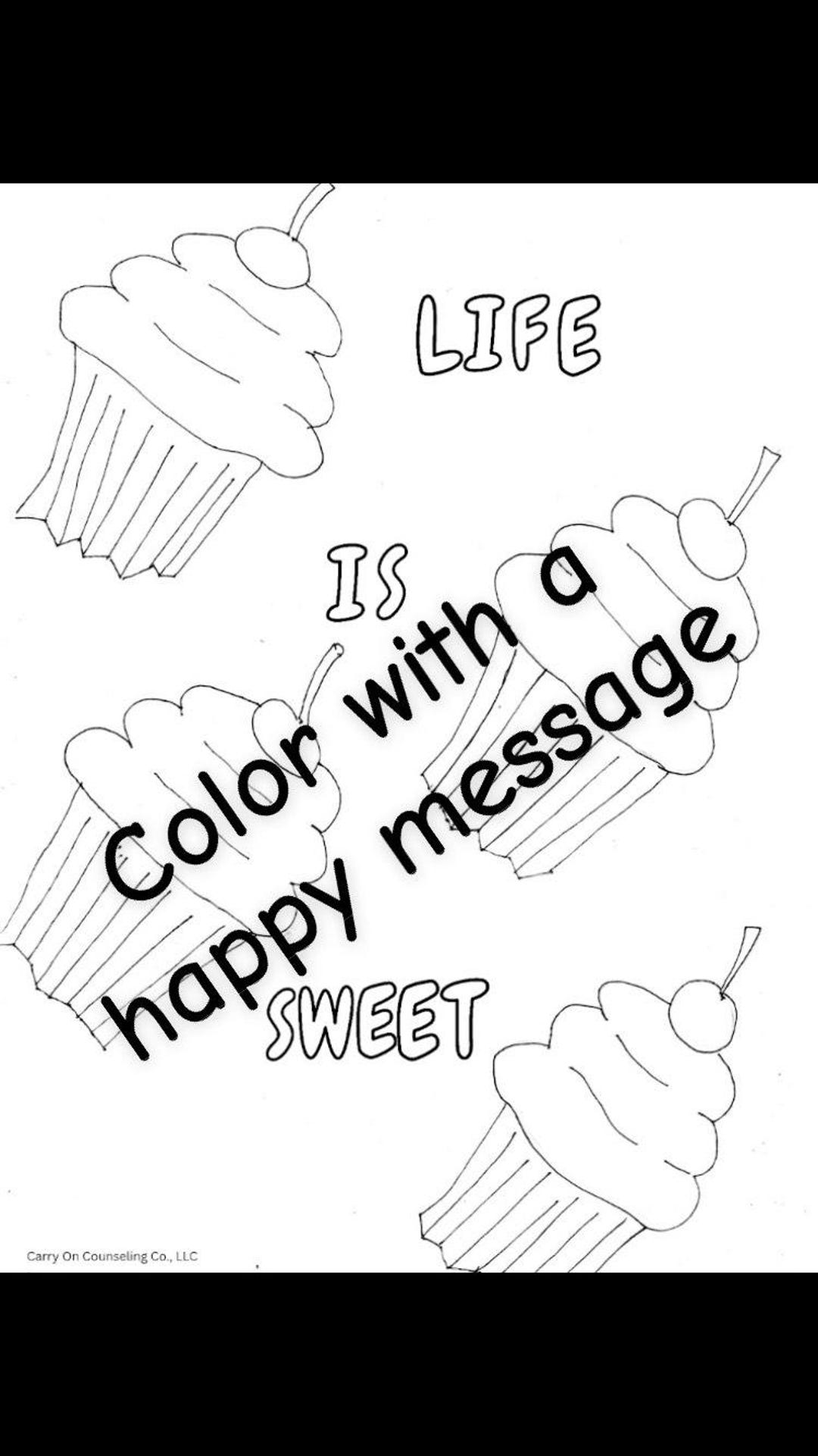 Life is Sweet Coloring Page - Etsy