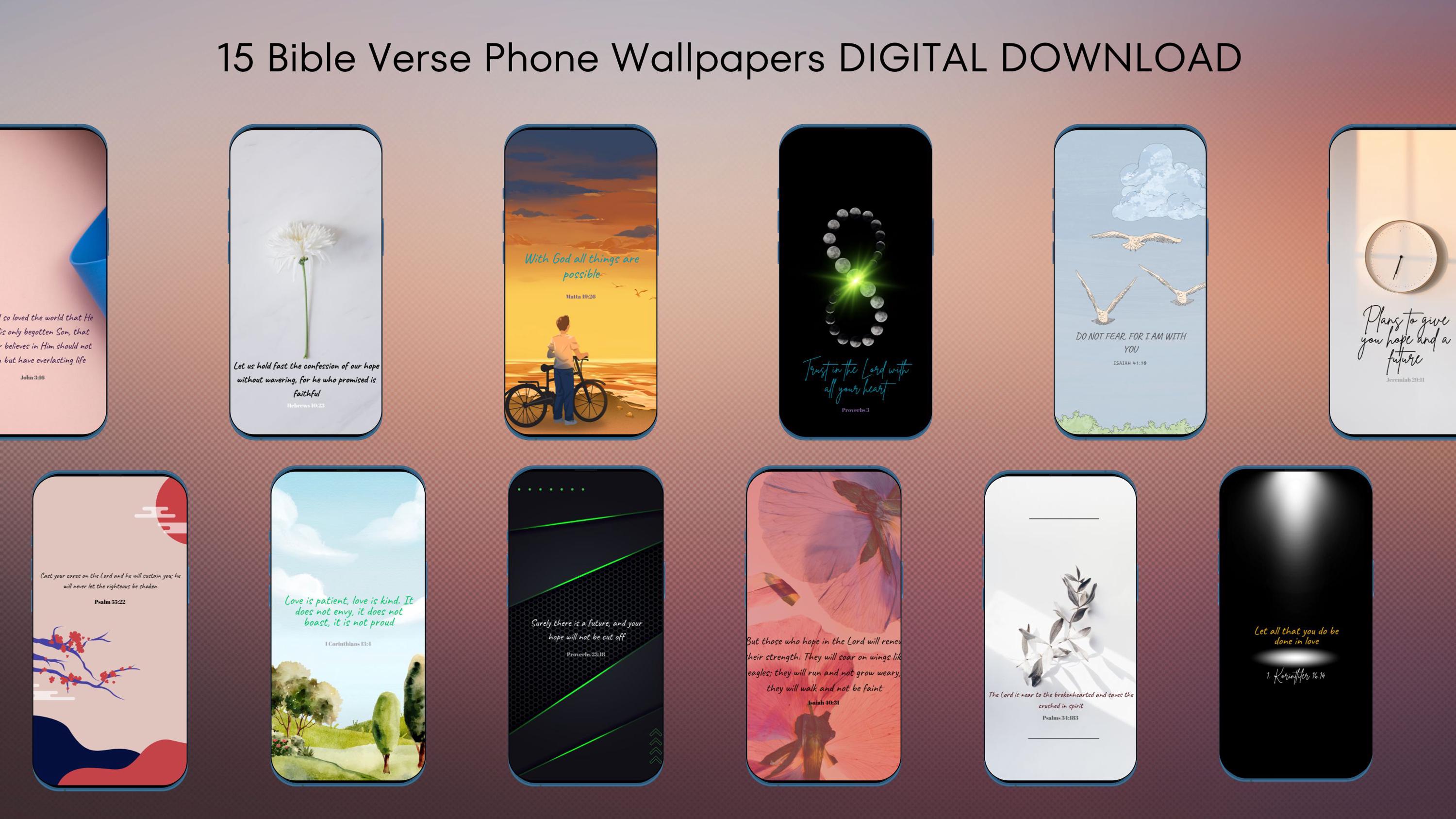 Christian Bible Verse Phone Wallpapers Inspirational Scripture Lock ...