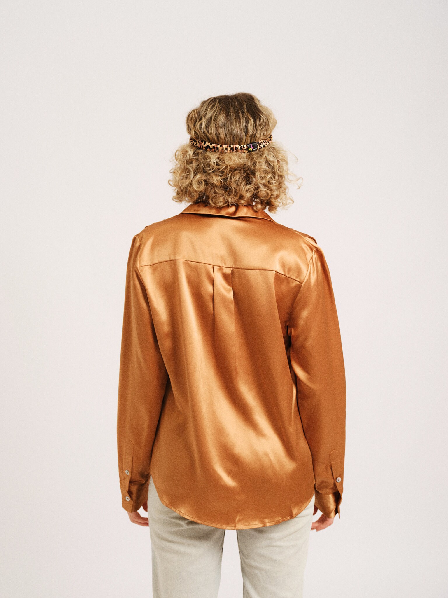 Pure Mulberry Silk Blouse 22 Momme Long Sleeve Collared/ Office Lady ...