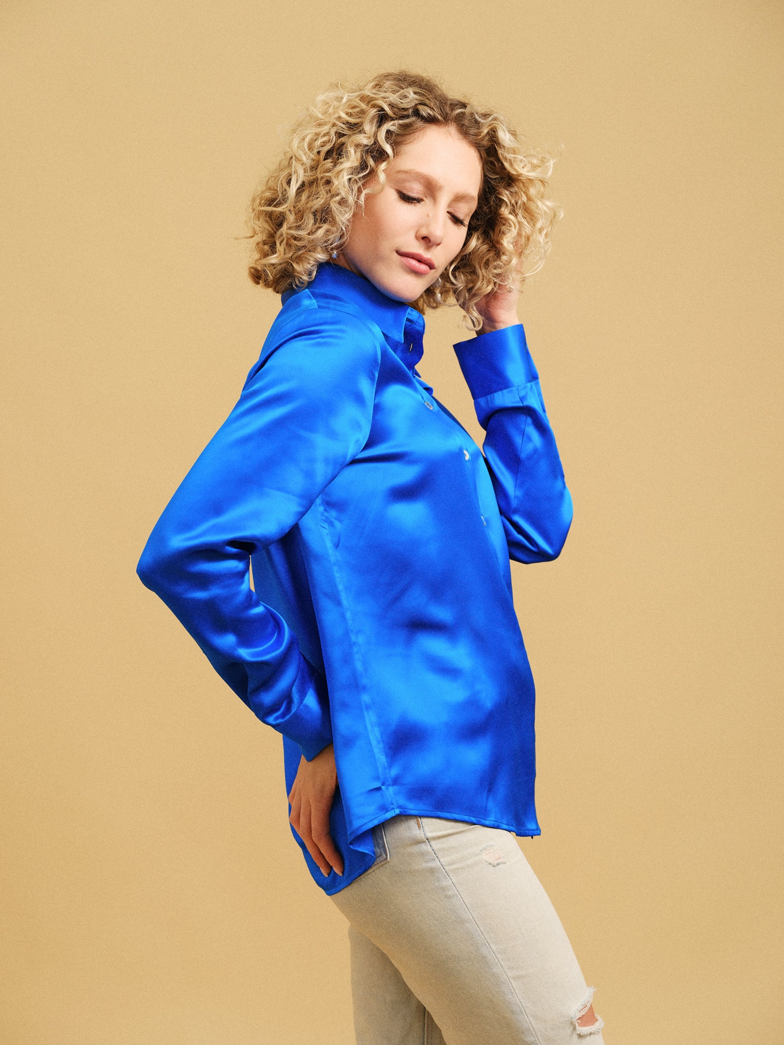 Pure Mulberry Silk Blouse / Office Lady Silk Blouse/ Professional Silk ...