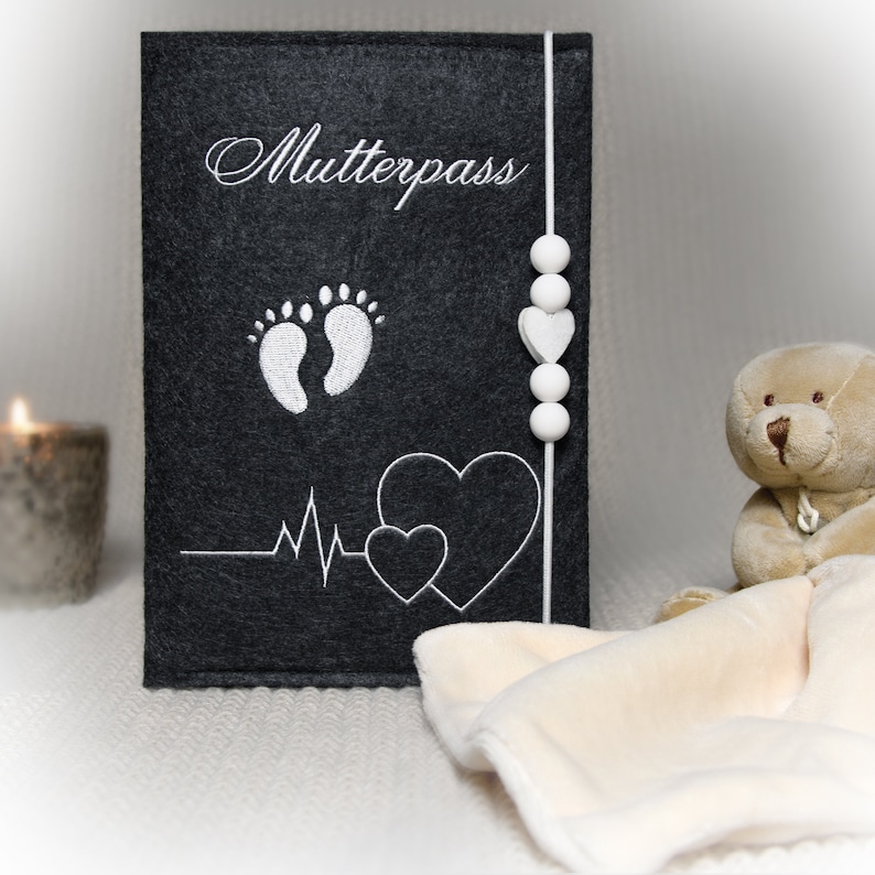 Mutterpasshülle - Hülle für Mutterpass aus Filz - Geschenk für ...