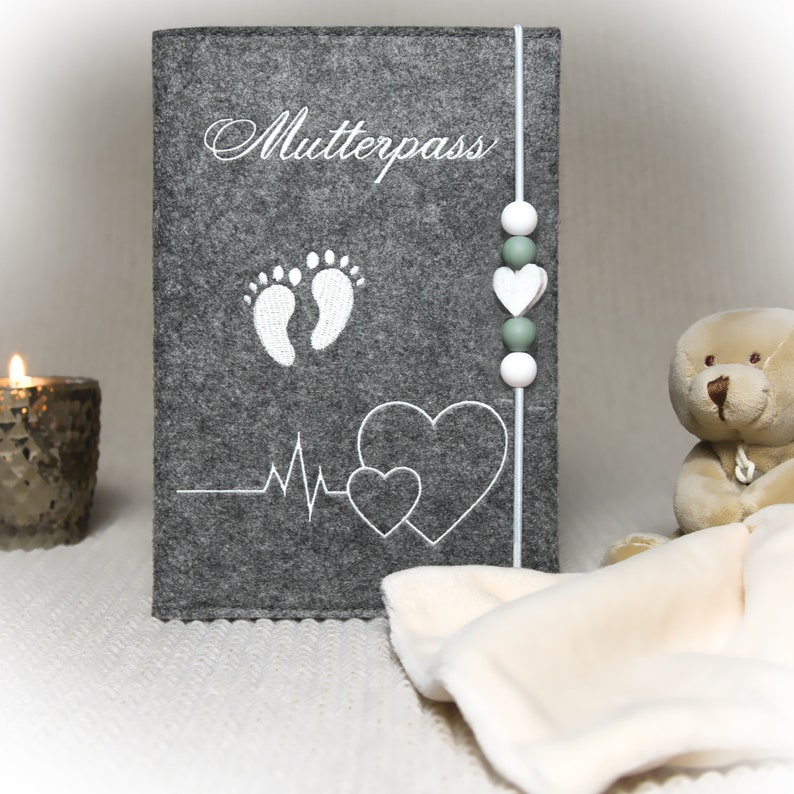 Mutterpasshülle - Hülle für Mutterpass aus Filz - Geschenk für ...