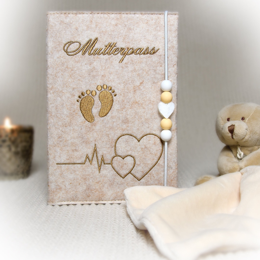 Mutterpasshülle - Hülle für Mutterpass aus Filz - Geschenk für ...