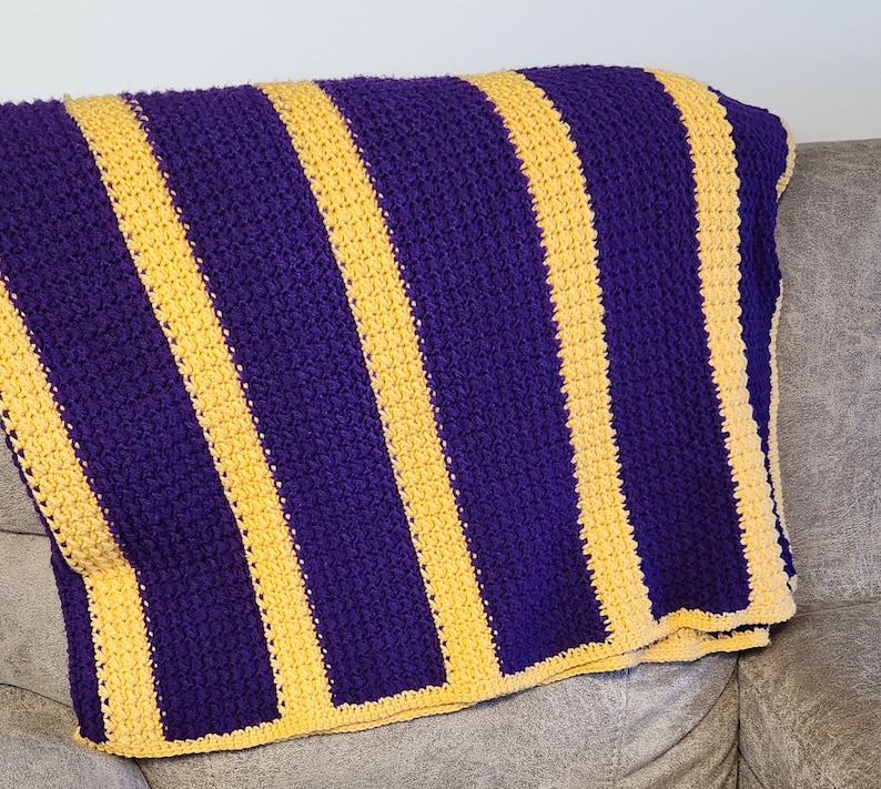 Purple and Gold Blanket - Etsy
