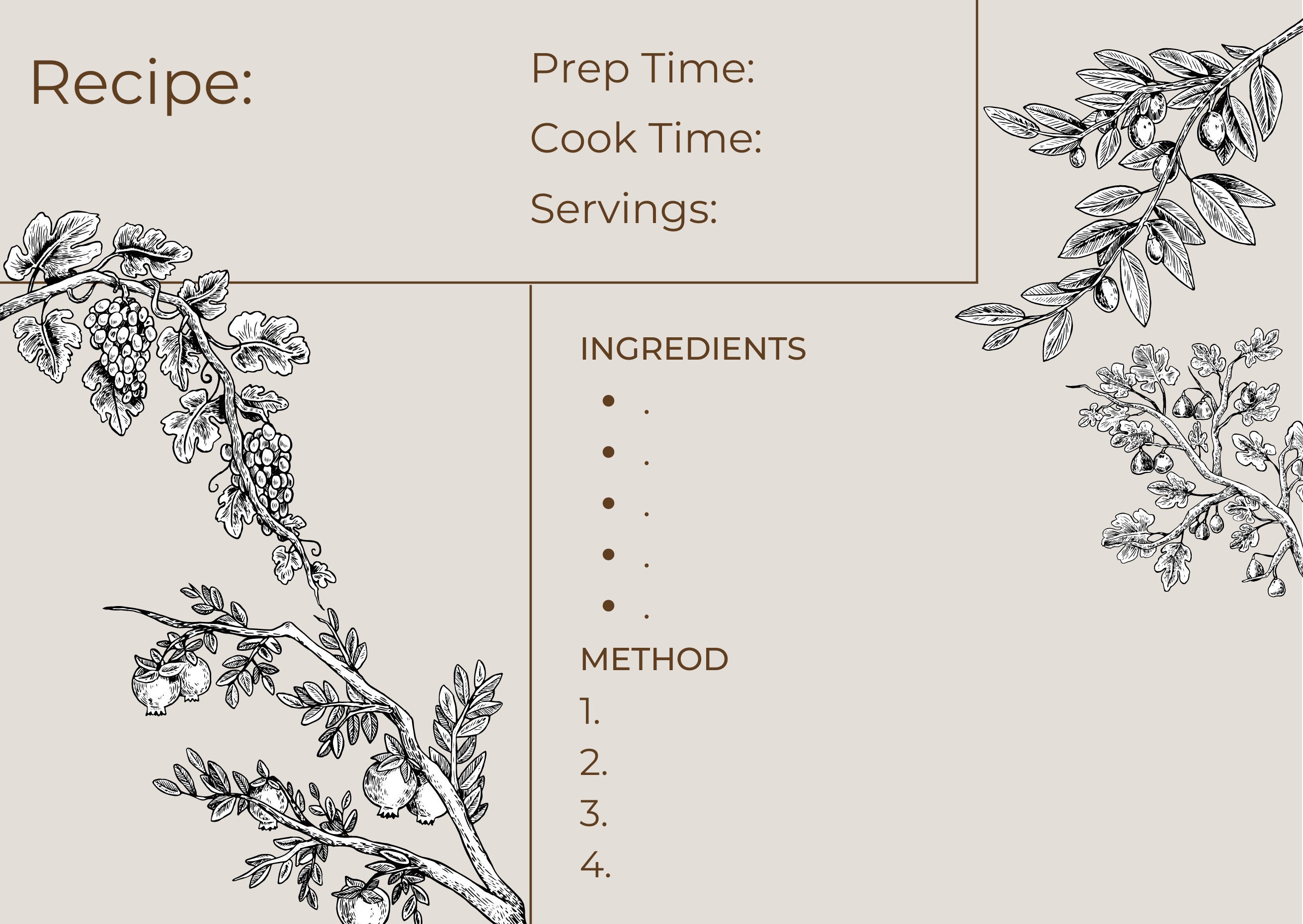Printable Fruit Tree Recipe Card - Etsy