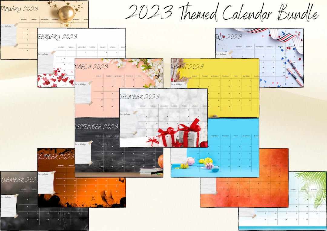 Printable 2023 Themed Calendar - Etsy