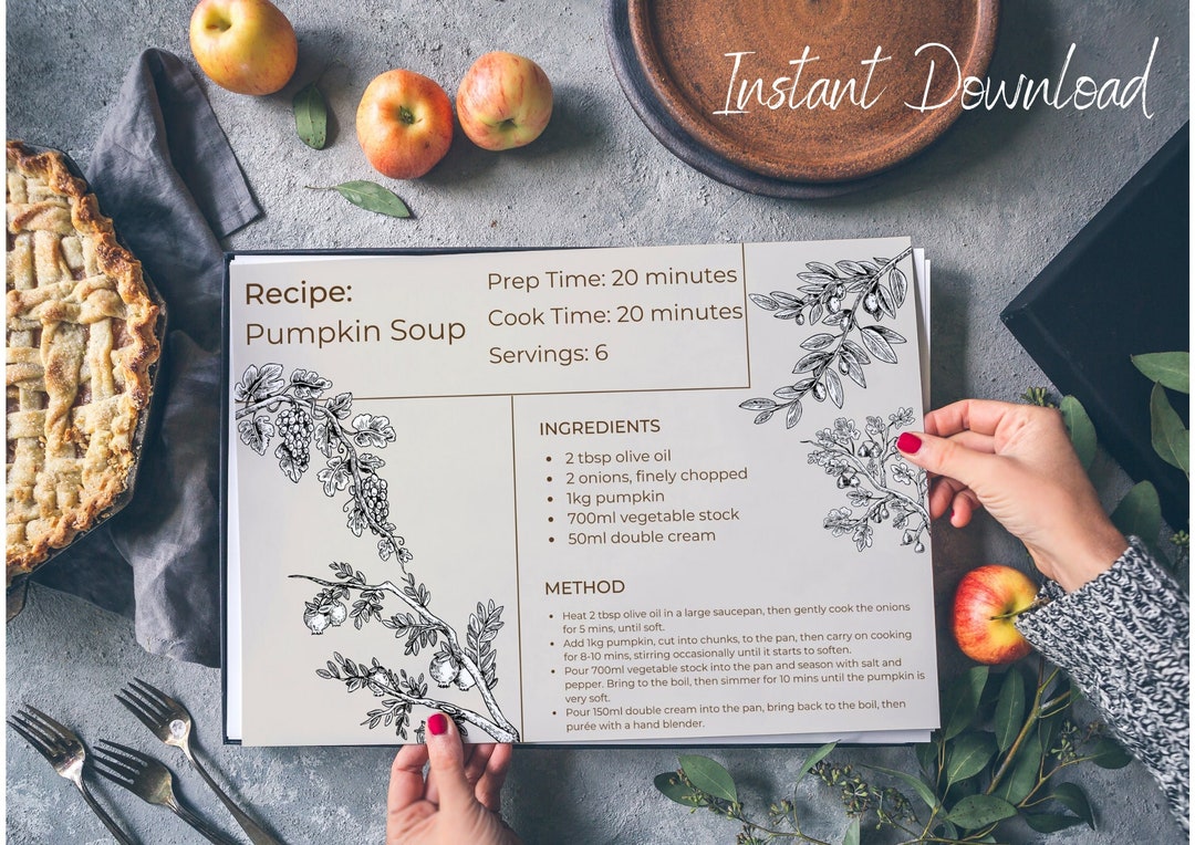 Printable Fruit Tree Recipe Card - Etsy