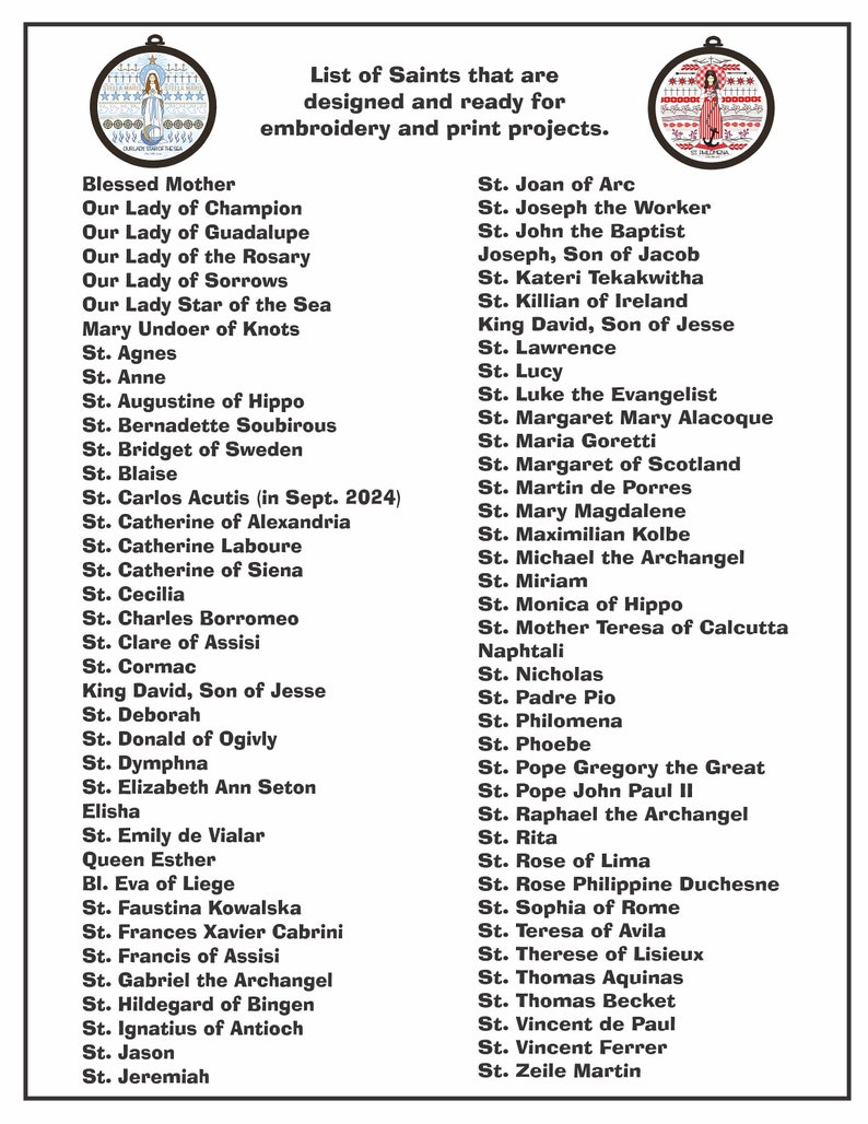 Completed Embroidered Saint in Fabric Display Hoop, Custom Saint ...