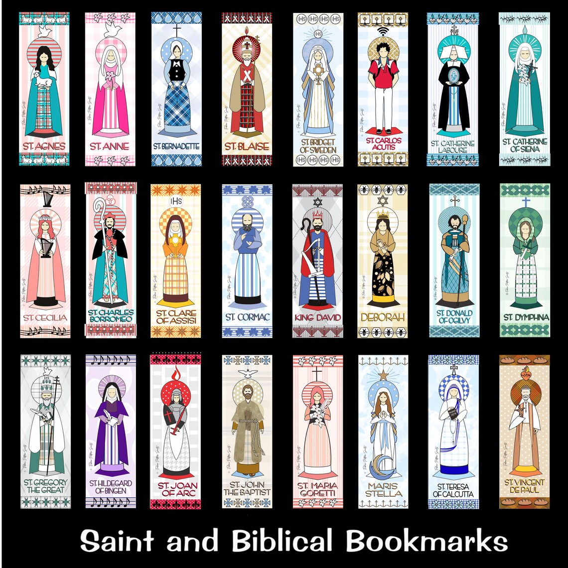 Catholic Saints' Bookmark 7"x2.5" Inch, Custom Saint Bookmark ...