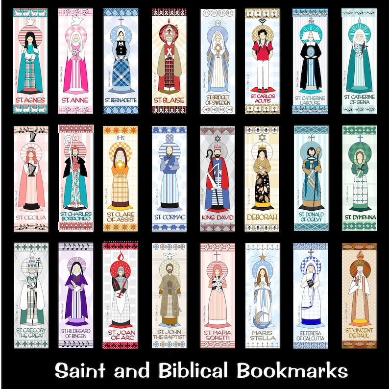 Catholic Saints' Bookmark 7"x2.5" Inch, Custom Saint Bookmark ...