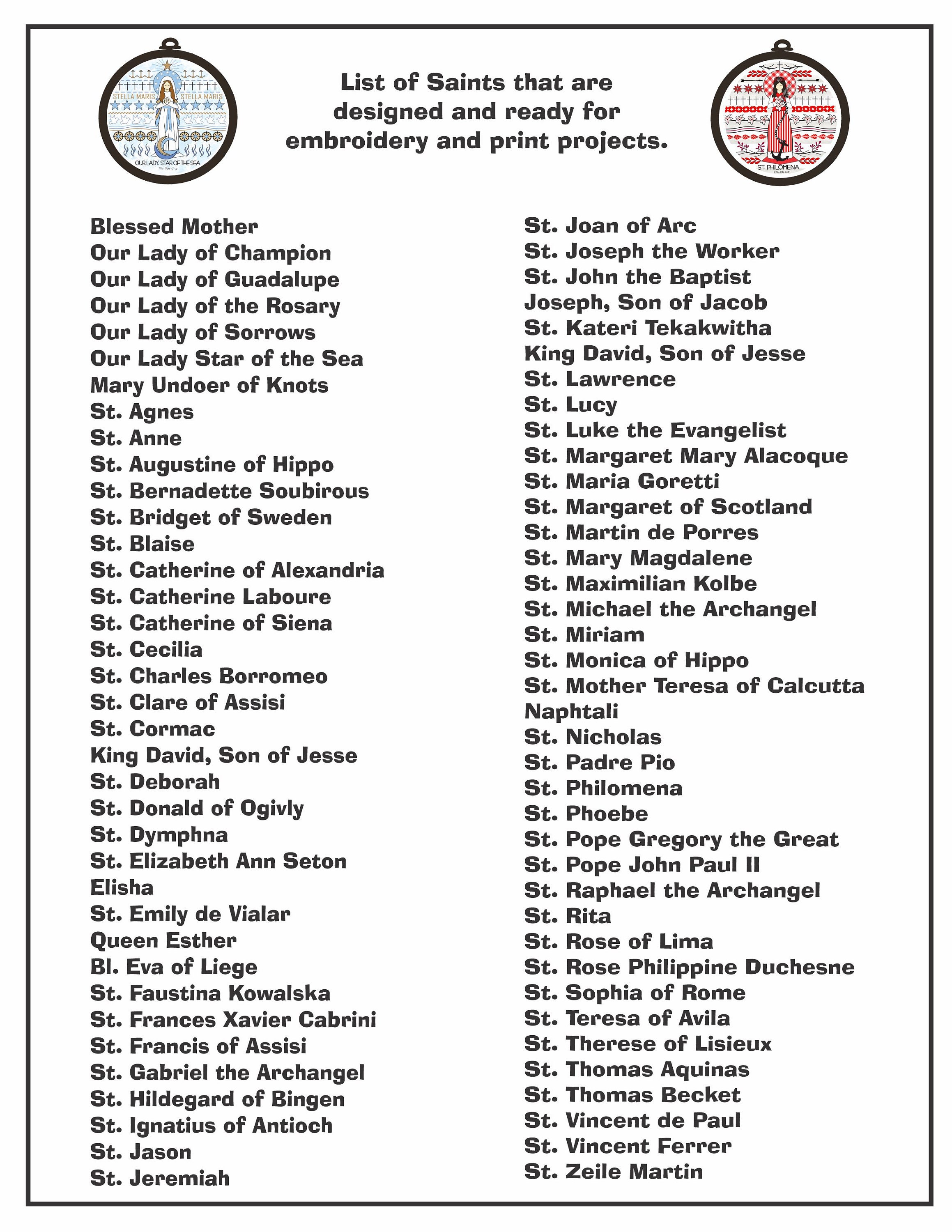 Completed Embroidered Saint in Fabric Display Hoop, Custom Saint ...