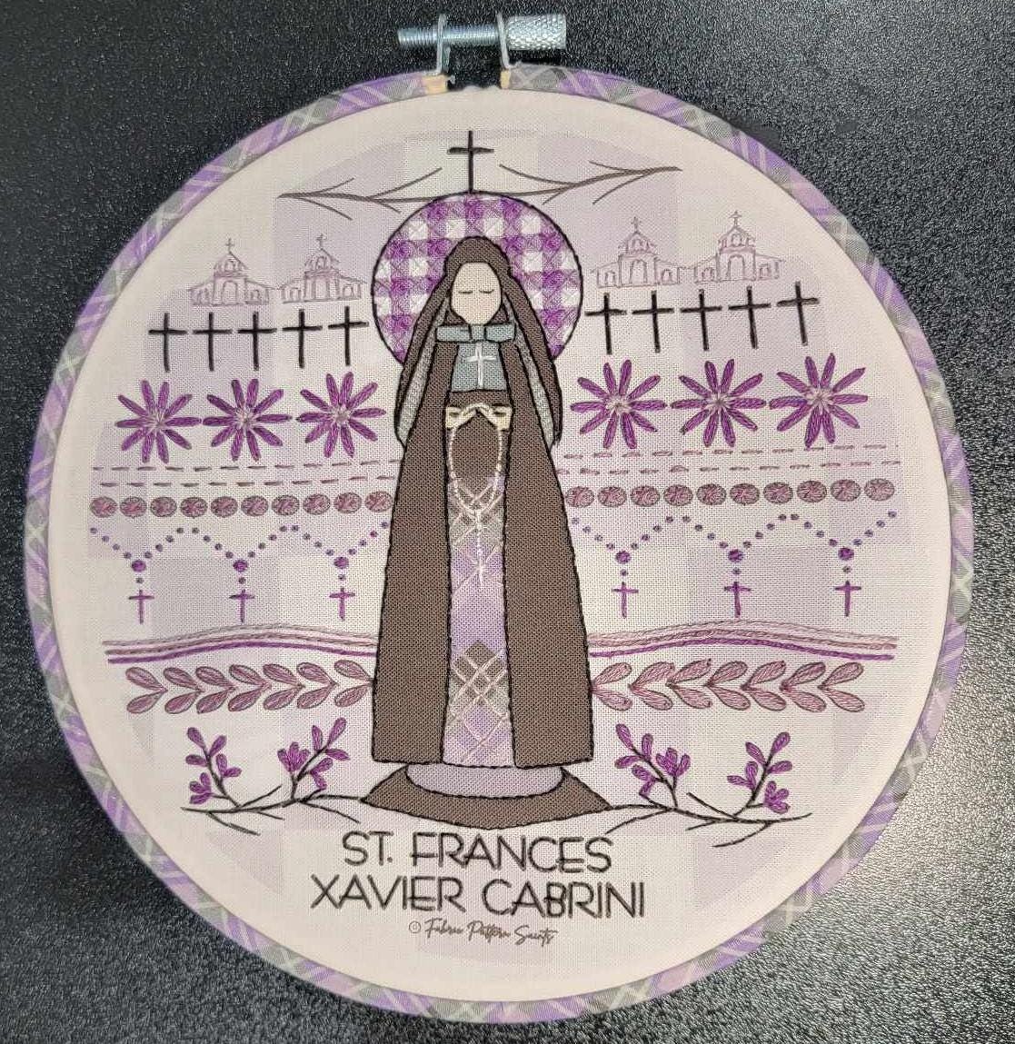 Completed Embroidered Saint in Fabric Hoop, Custom Embroidery ...