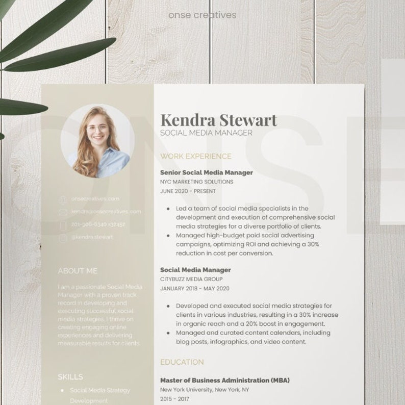 Google Docs Editable - Professional Resume Template - Clean and Modern ...